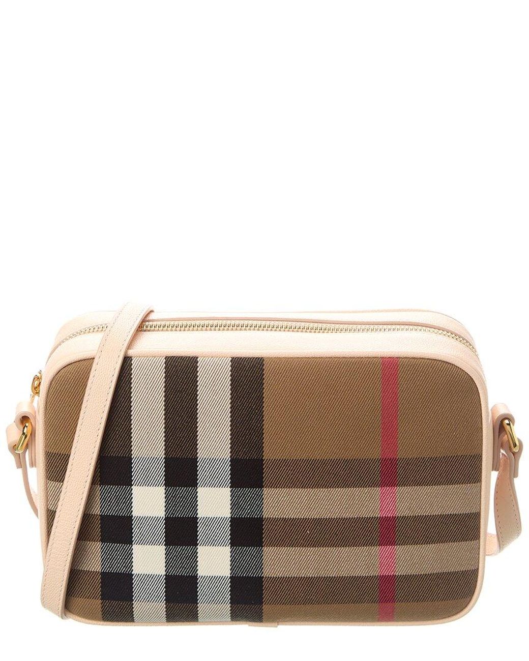 Burberry Vintage Check Canvas Camera Crossbody Bag in Brown | Lyst