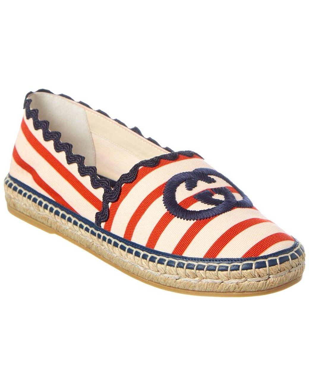 Gucci Interlocking G Canvas Espadrille in Pink | Lyst