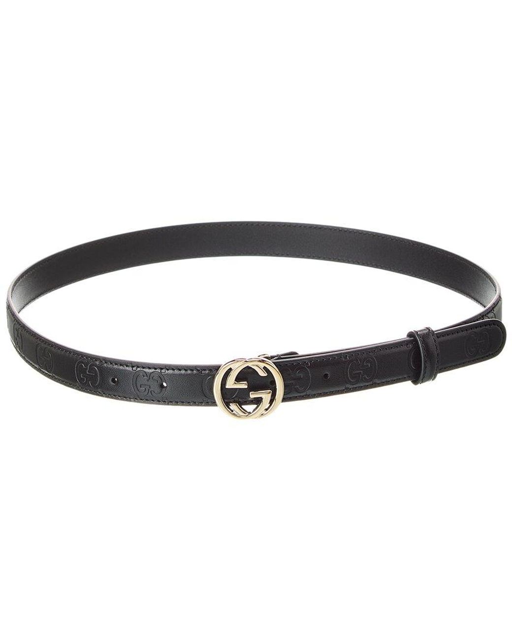 Gucci Interlocking G Leather Belt in Black | Lyst