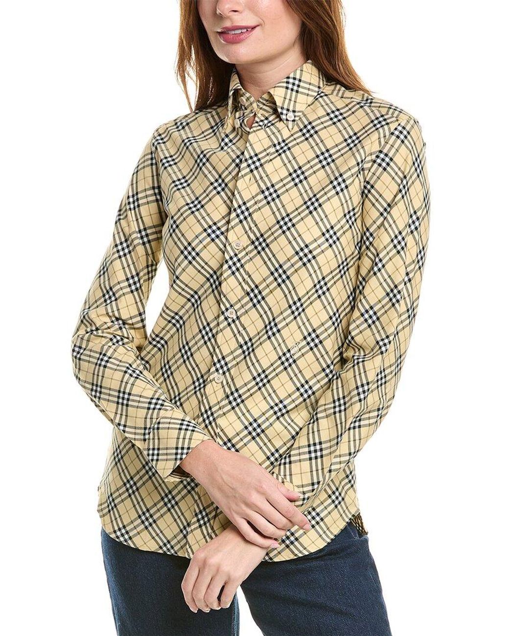 Burberry Check Shirt in Natural | Lyst