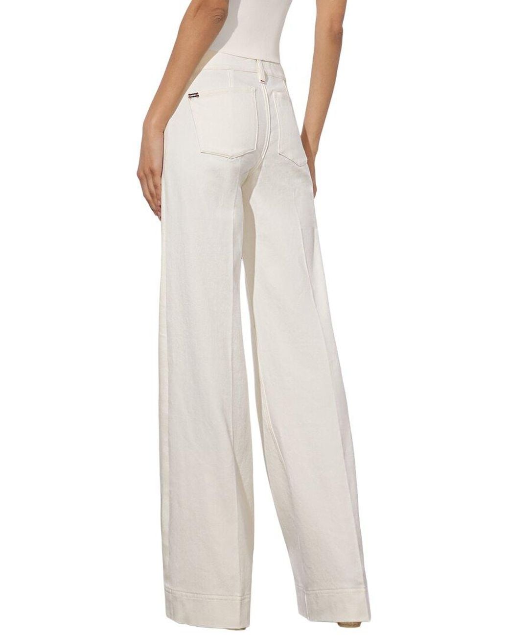 Alice + Olivia Heart Wide Leg Jean in White | Lyst UK