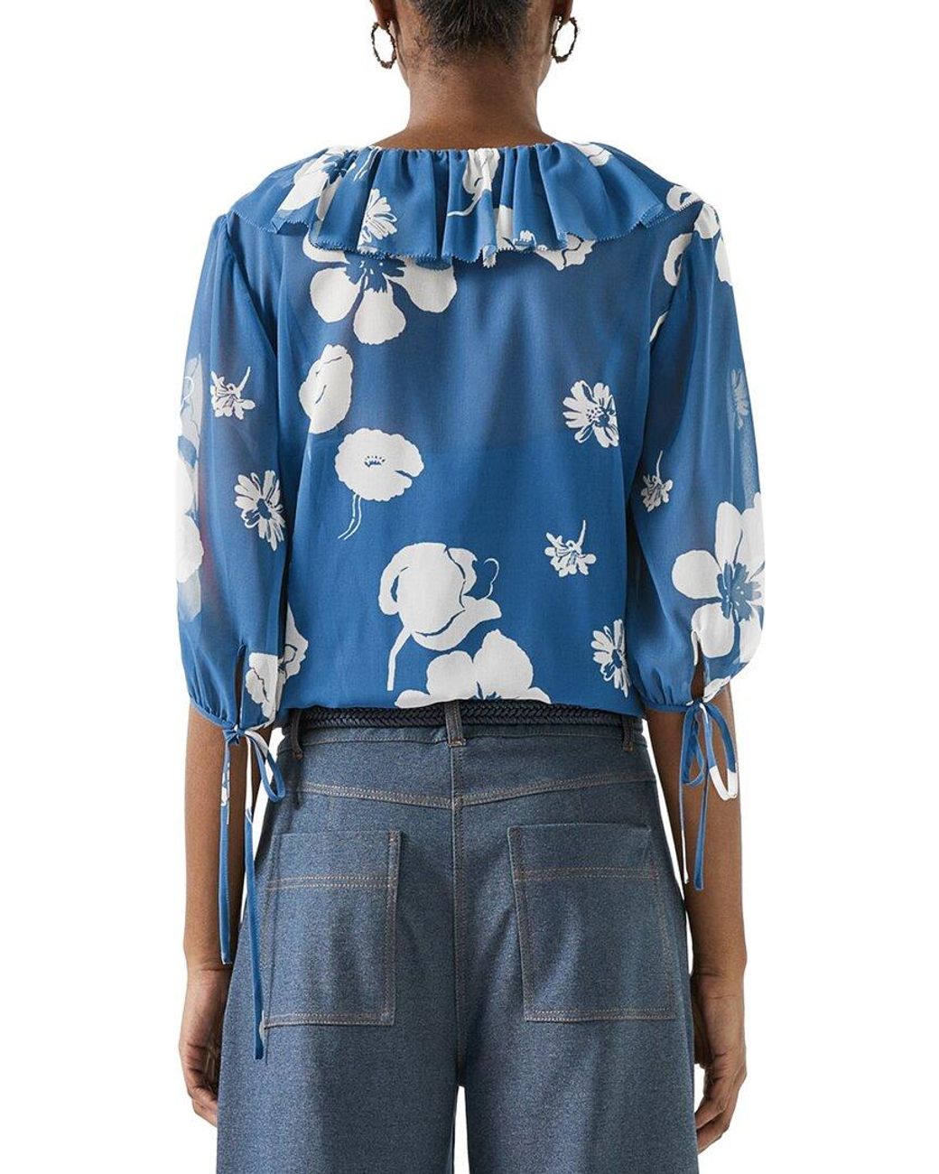 LK Bennett Rumi Blouse in Blue | Lyst UK