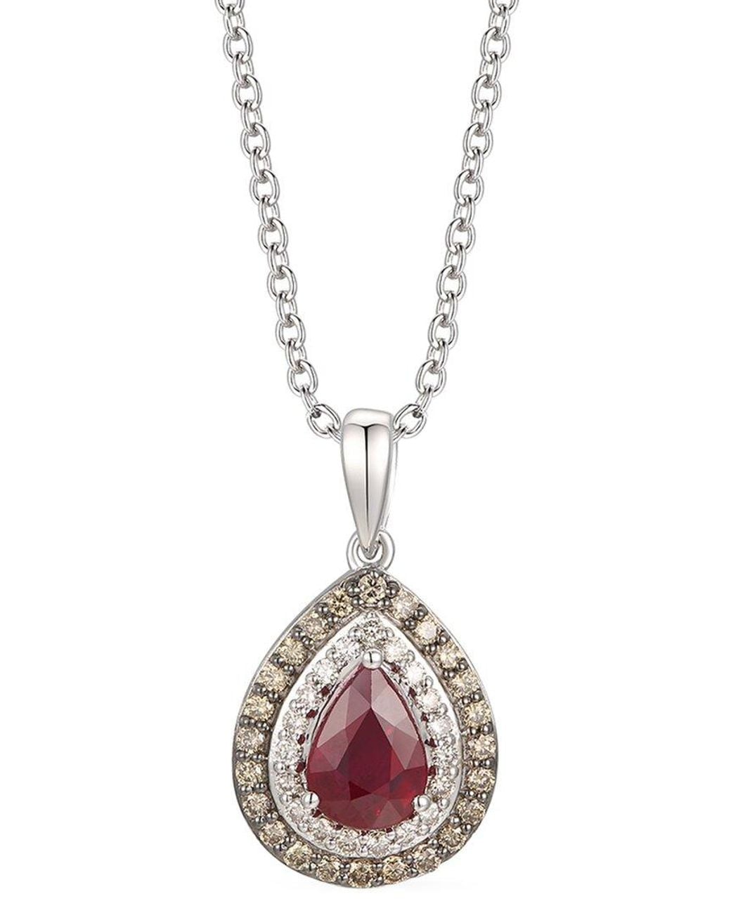 Le Vian Le Vian 14k Vanilla Gold 0.98 Ct. Tw. Diamond & Ruby Necklace ...