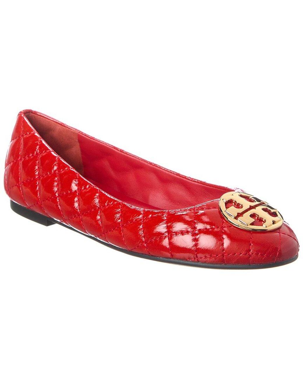 Tory Burch Chelsea Quilted Leather Ballet Flat in Red | Lyst