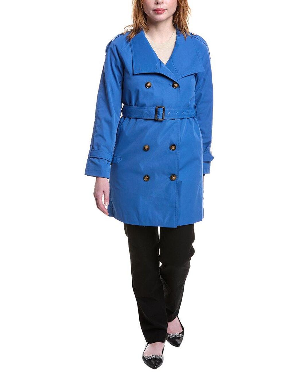 NVLT Classic Double-Breasted Trench Coat in Blue | Lyst