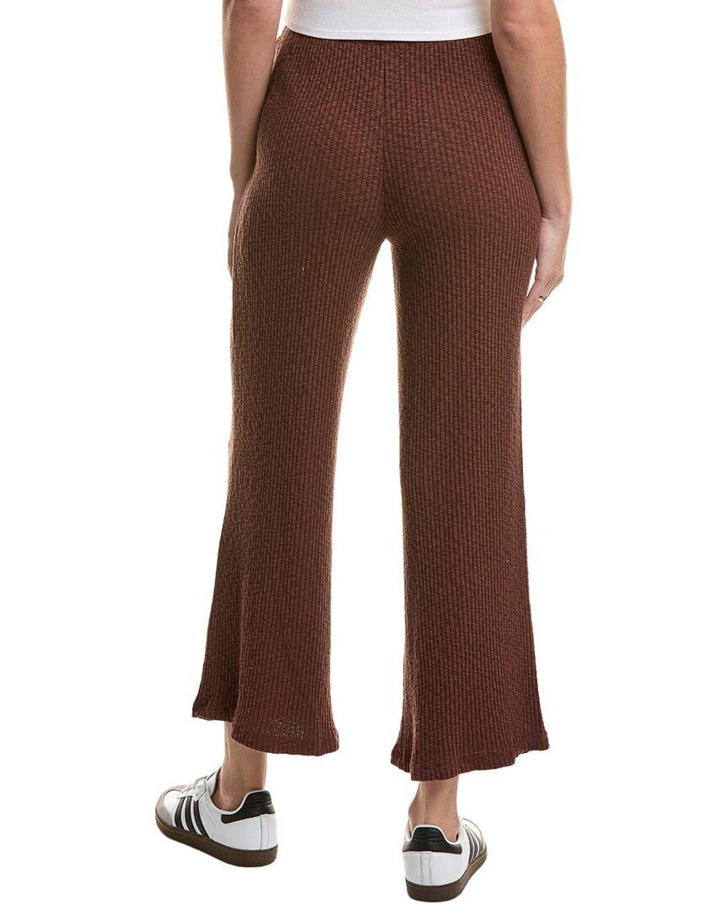 Project Social T Monterosa Textured Rib Wide Leg Pant in Brown | Lyst UK