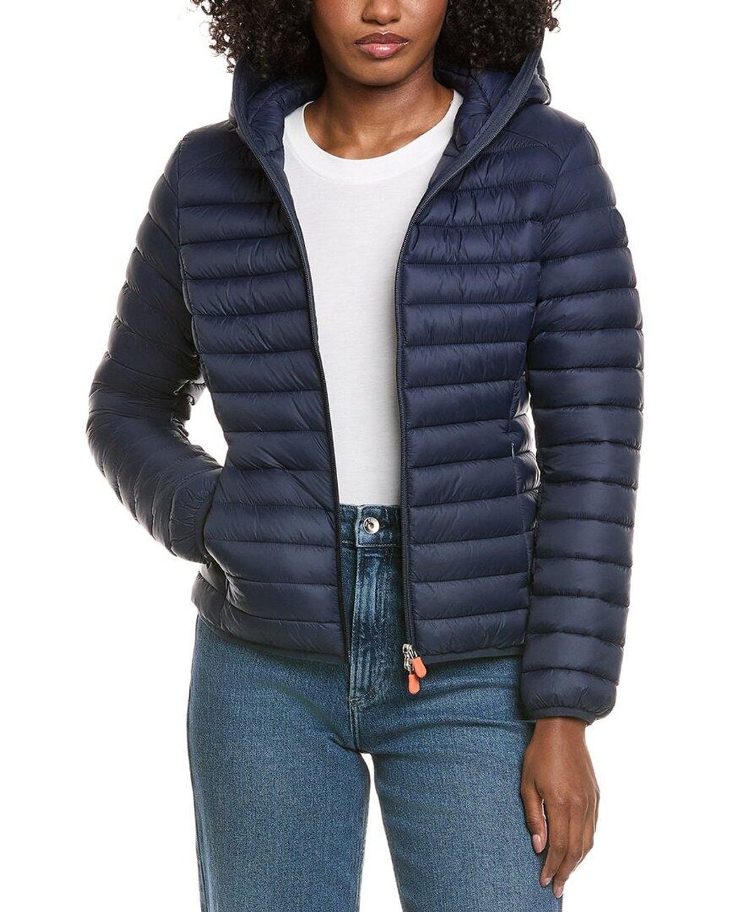 Save The Duck Vicky Short Hooded Basic Jacket in Blue | Lyst UK
