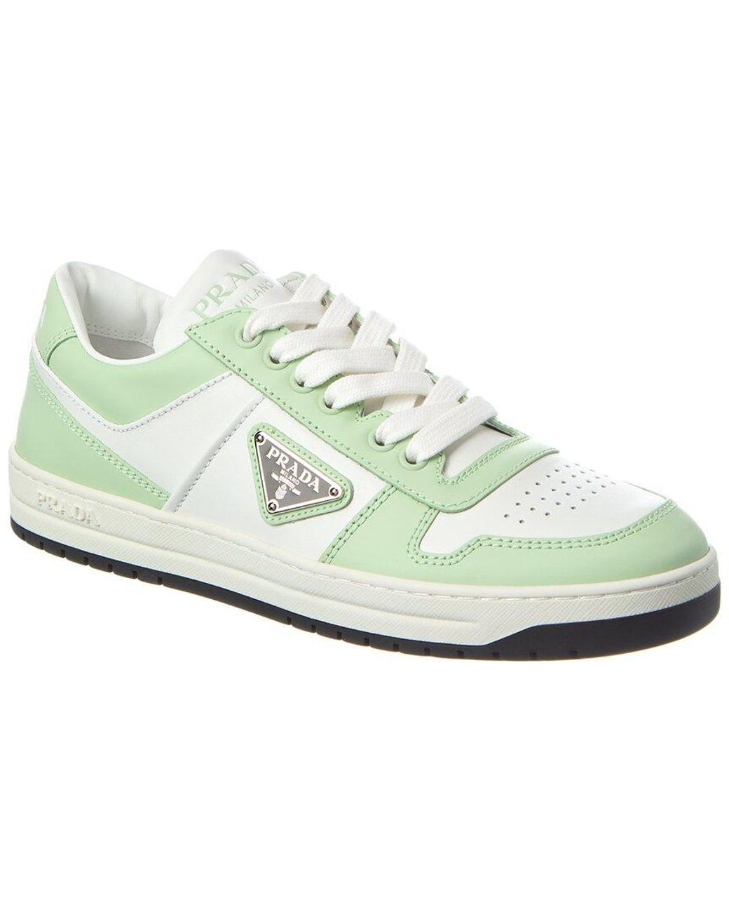 Prada Downtown Leather Sneaker in White | Lyst