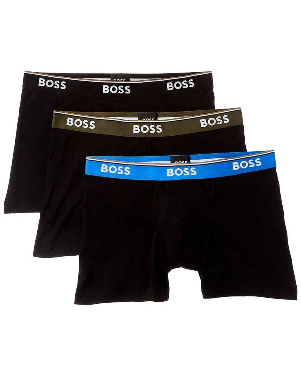 BOSS 3Pk Power Boxer Brief in Black for Men | Lyst UK