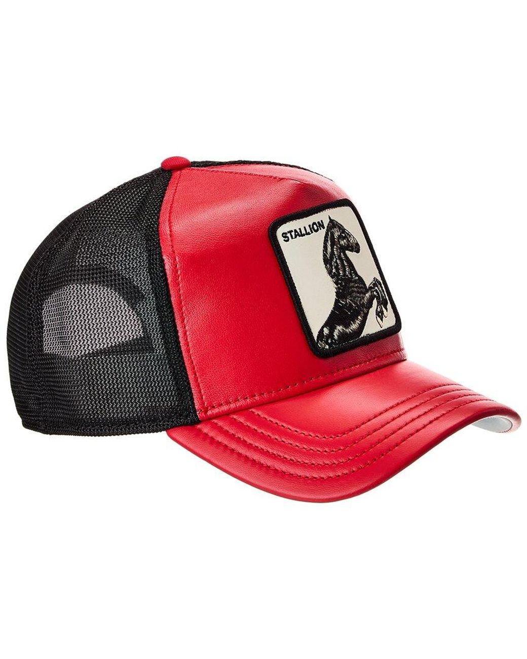 Goorin Bros The Stallion Leather Trucker Hat in Red for Men | Lyst