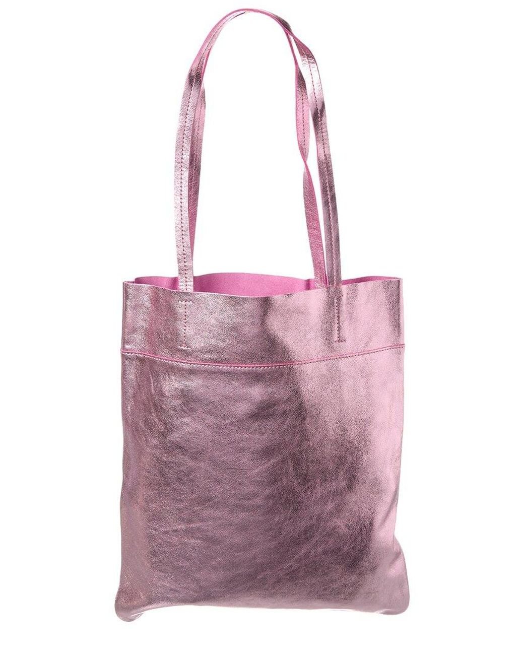 Madewell The Magazine Leather Tote in Pink | Lyst