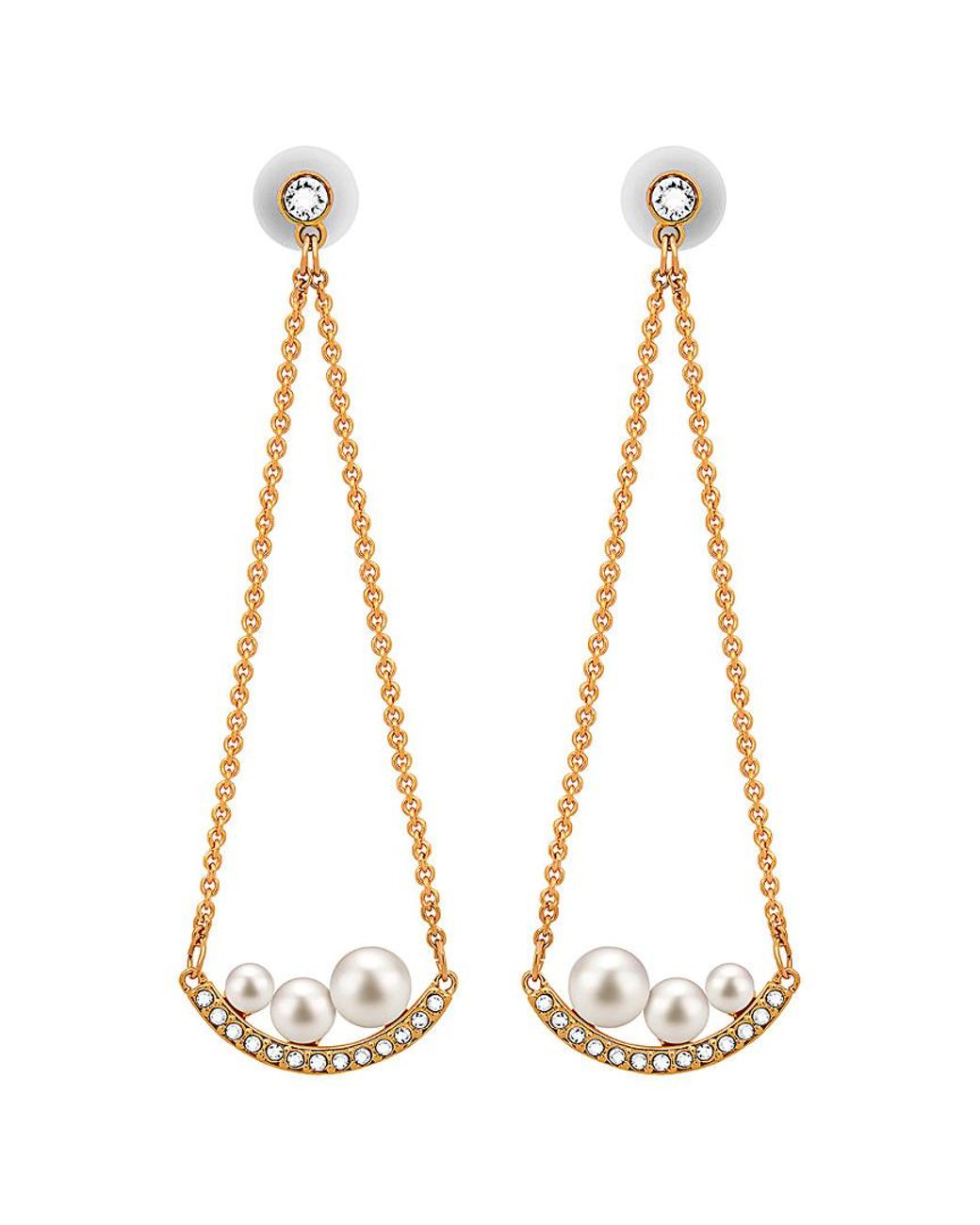 Swarovski Crystal Major 18K Rose Plated Earrings in Metallic | Lyst