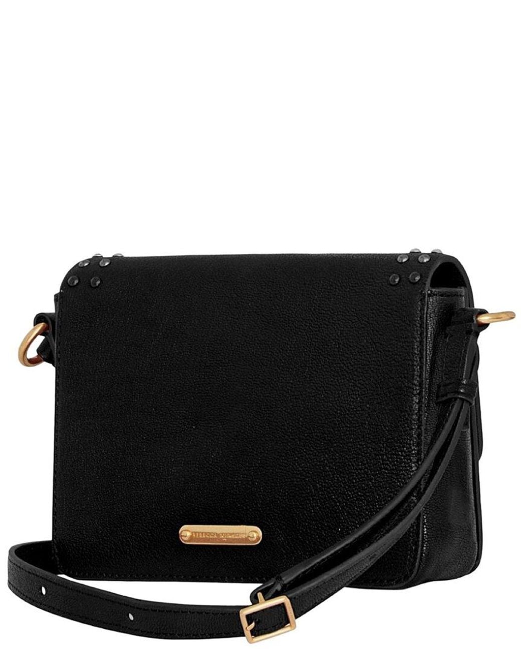Rebecca Minkoff Bowie Studded Leather Crossbody in Black | Lyst
