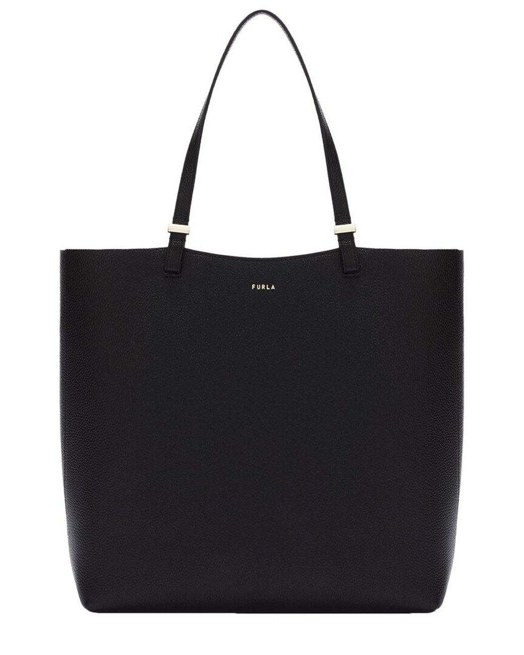 Furla Gea Medium Leather Tote in Black | Lyst