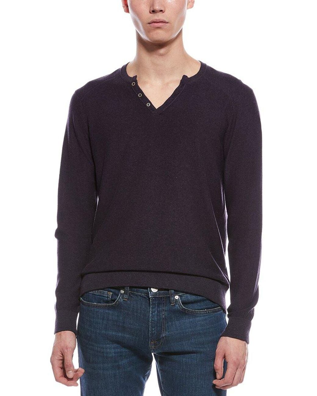 RAFFI Reversible Henley in Blue for Men | Lyst UK