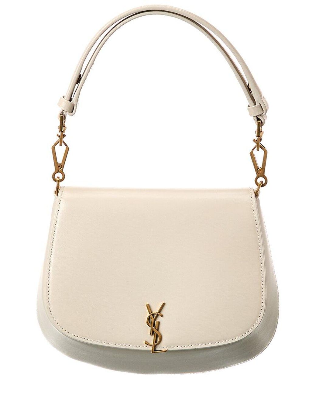 Saint Laurent Voltaire Top Handle Leather Satchel in Natural | Lyst
