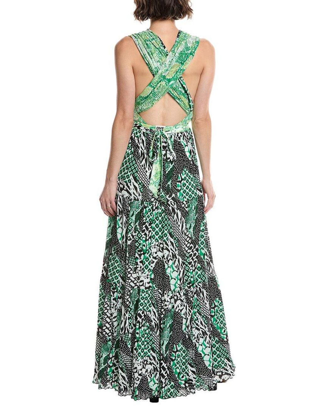 Diane von Furstenberg Drew Mesh Midi Dress in Green | Lyst UK