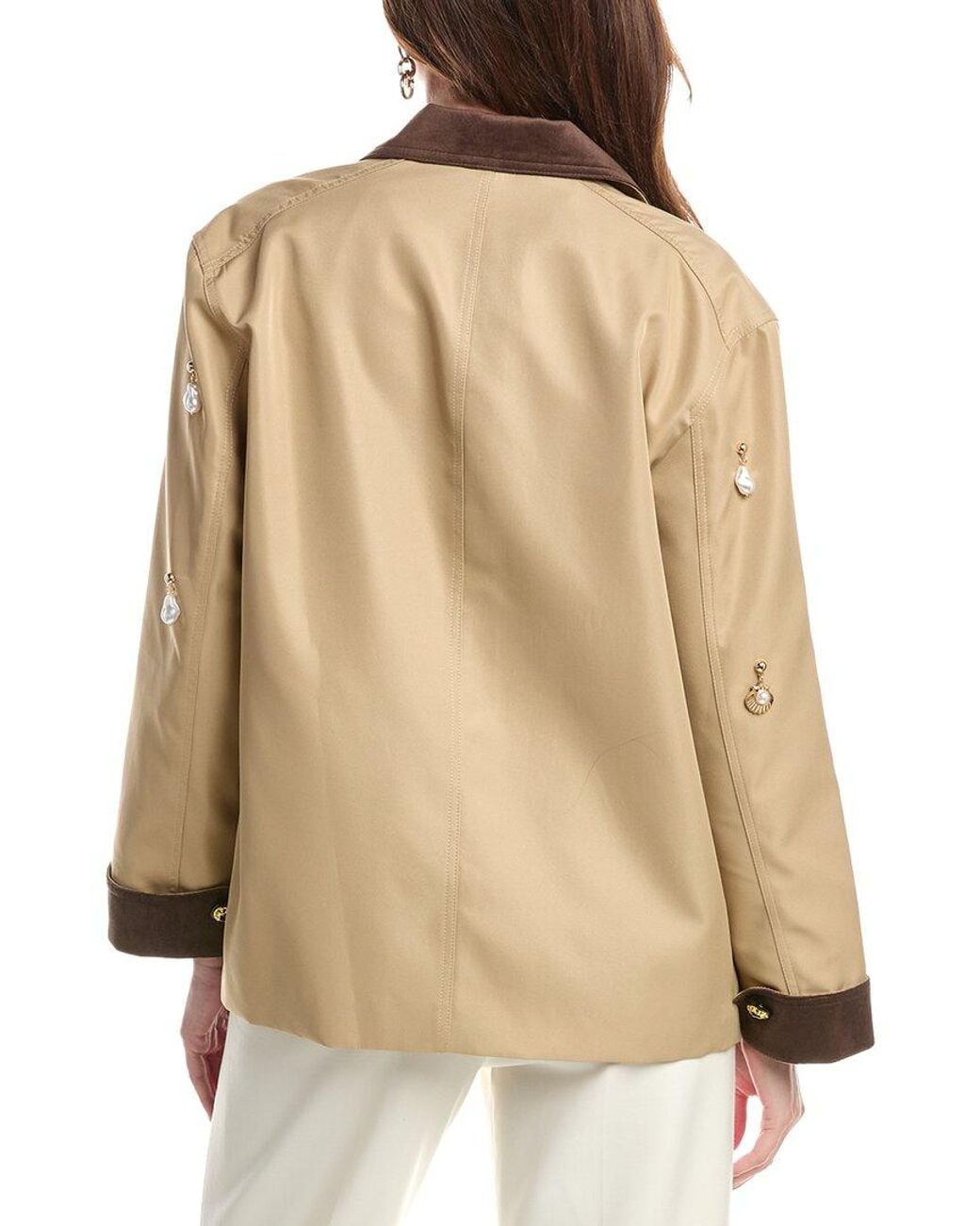NVLT Embellished Utility Jacket in Natural | Lyst