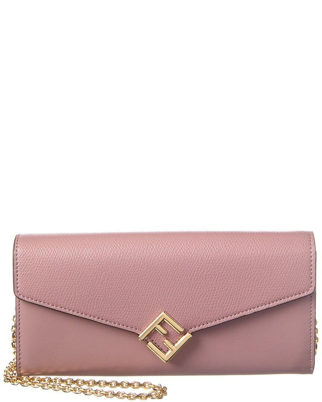 Fendi Ff Diamonds Leather Wallet On Chain in Pink | Lyst UK