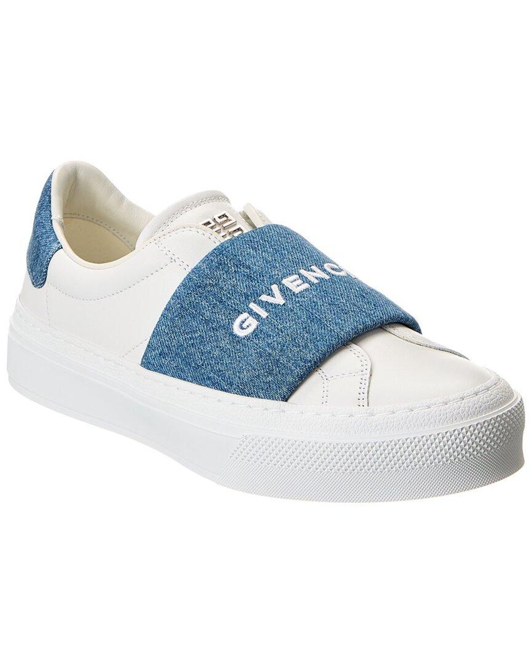 Givenchy City Sport Denim Leather Sneaker in Blue | Lyst