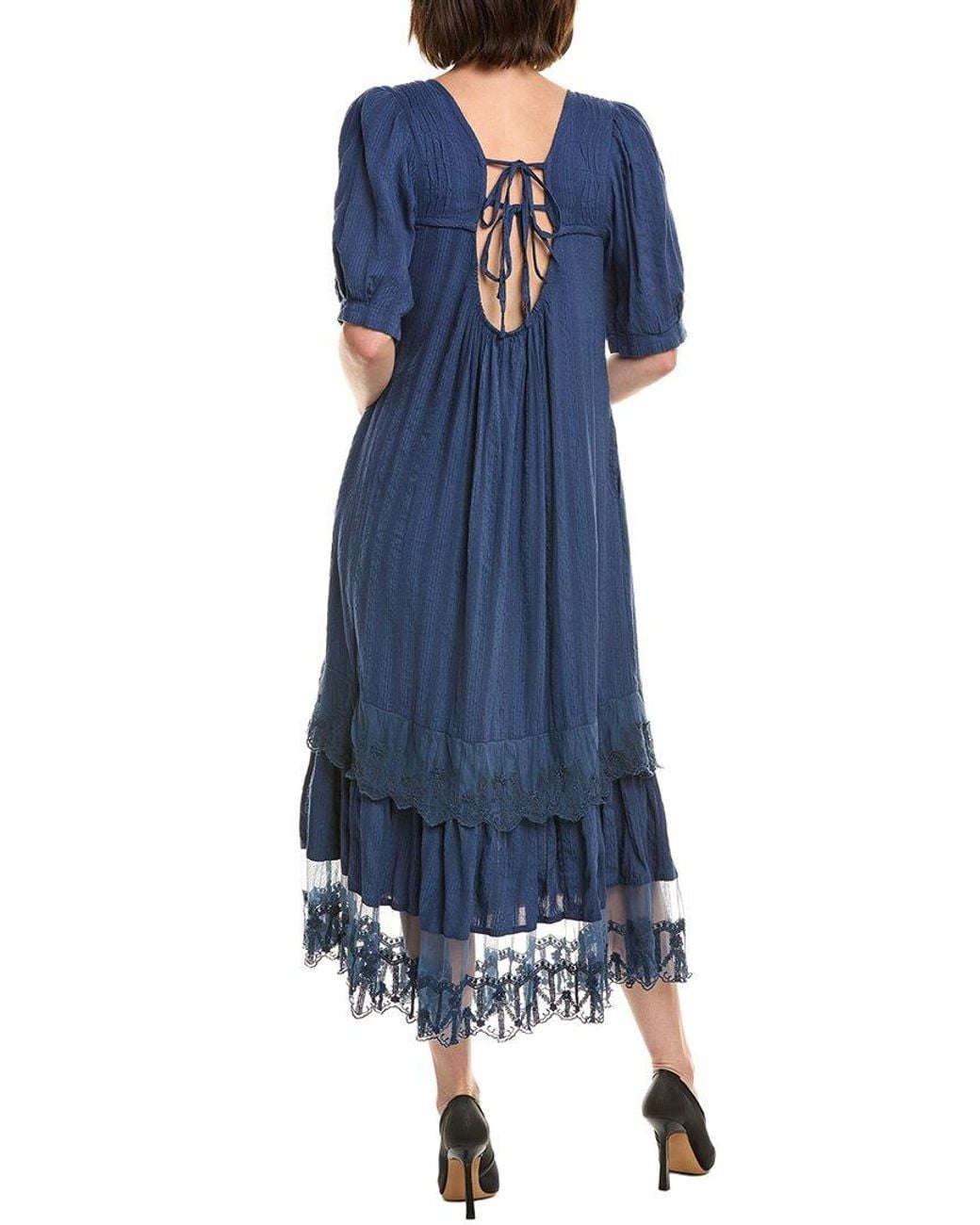 Free People Calder Midi Dress in Blue | Lyst