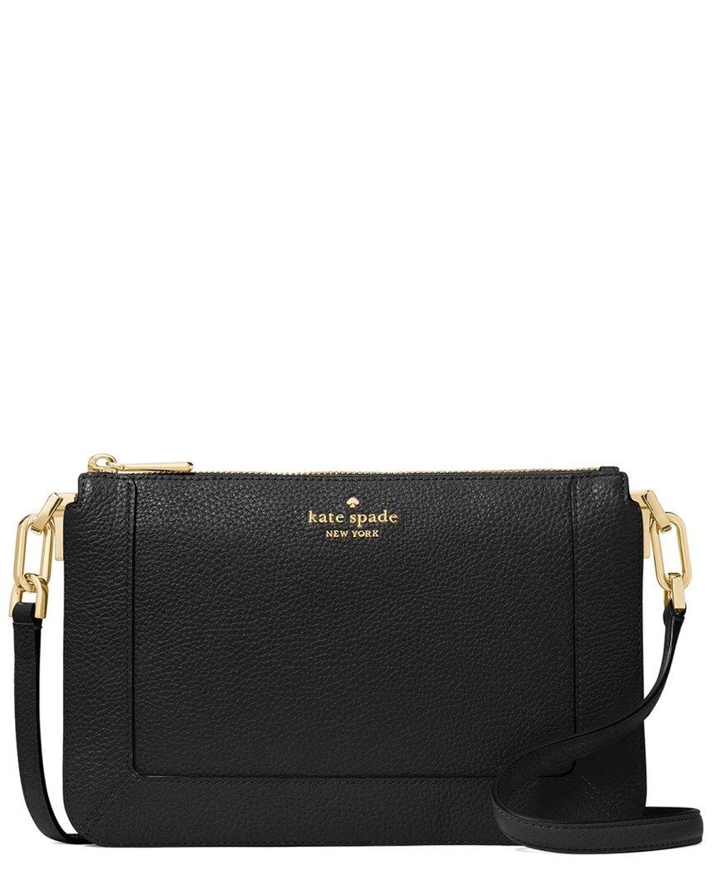 Kate Spade Lena Pebbled Leather Double Compartment Crossbody in Black ...