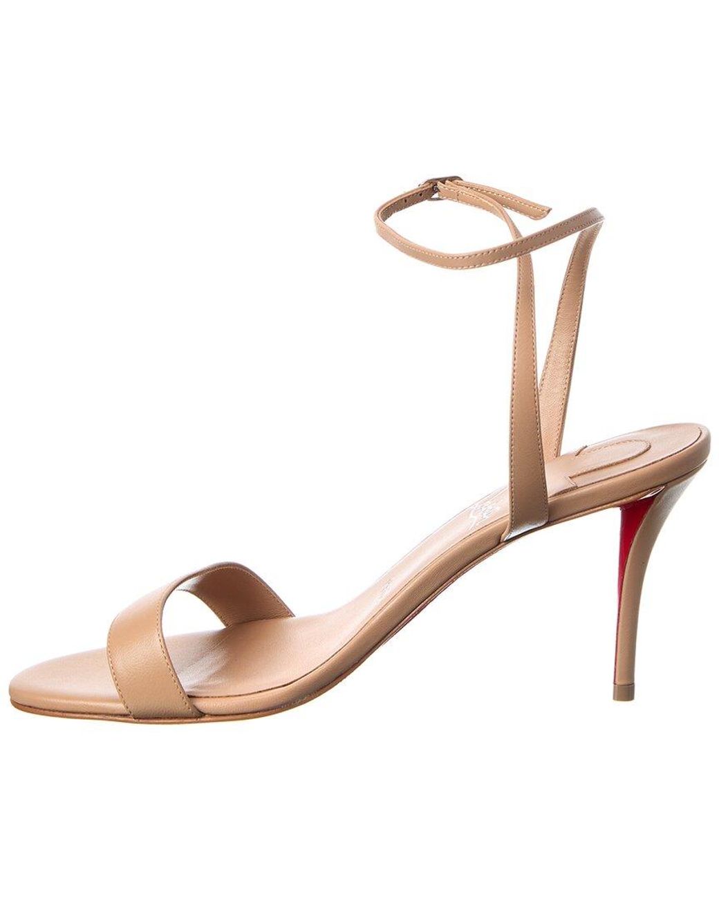 Christian Louboutin Miss Z 80 Leather Sandal in Natural | Lyst UK