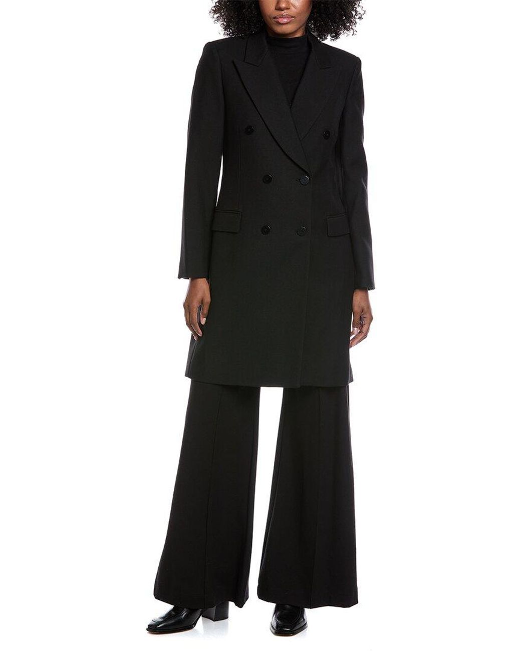 Theory Bonded Wool Coat in Black | Lyst