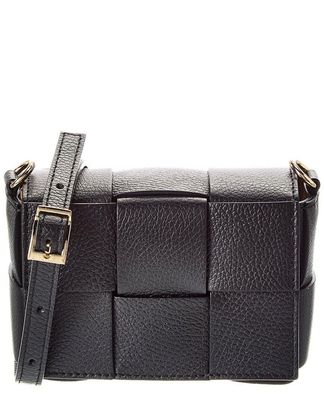 Isabella Rossetti Leah Hand-Woven Leather Crossbody in Black | Lyst