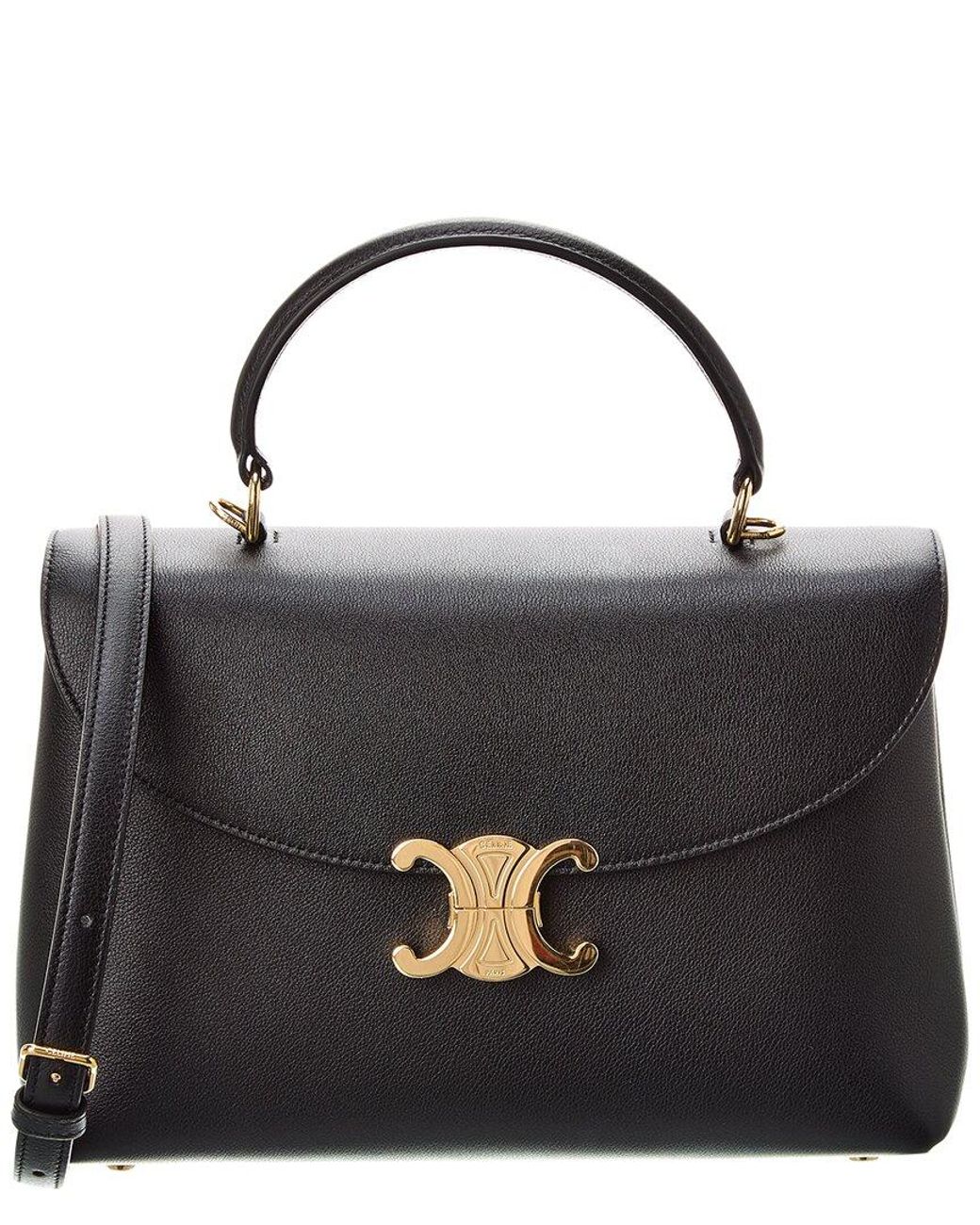 Celine Nino Medium Leather Shoulder Bag in Black | Lyst