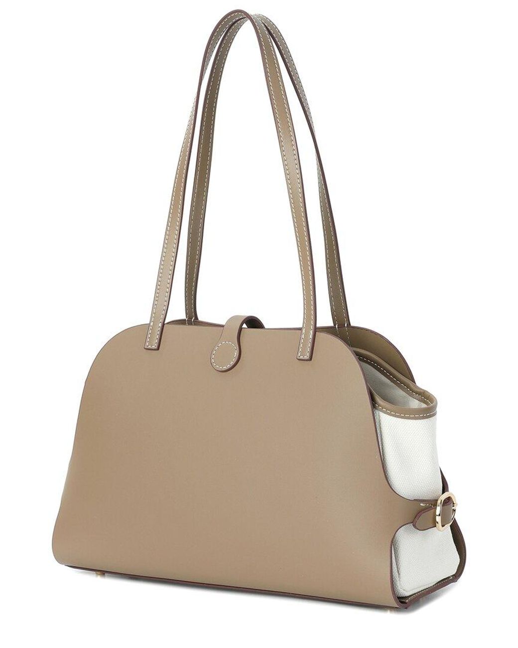 Tiffany & Fred Paris Smooth Leather Dome-Shaped Shoulder Bag in Natural ...