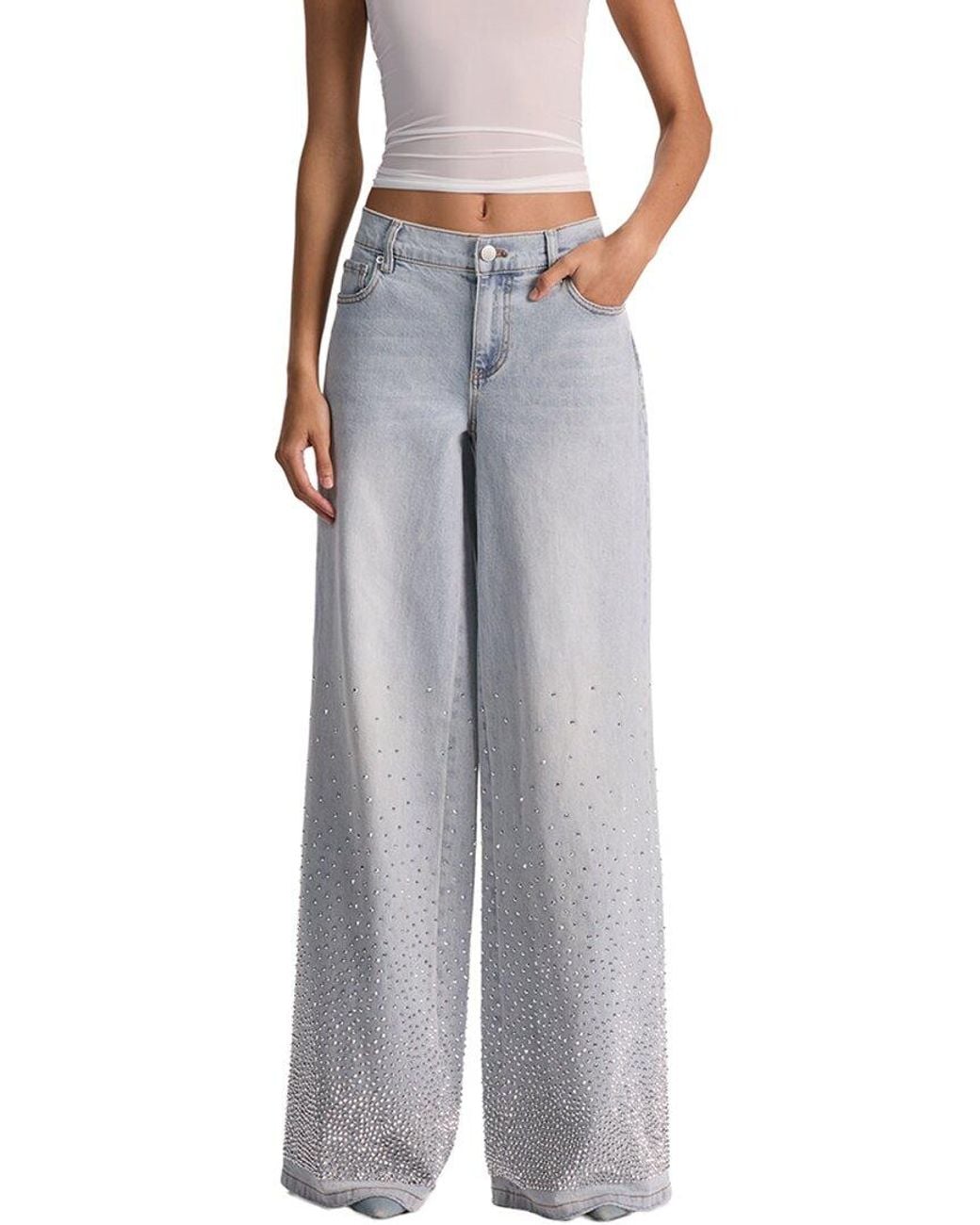 Alice + Olivia Amazing Jean in Grey | Lyst UK