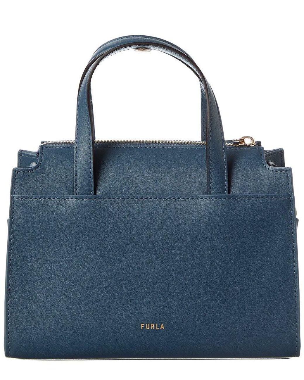 Furla Nuvola Small Leather Boston Bag in Blue | Lyst