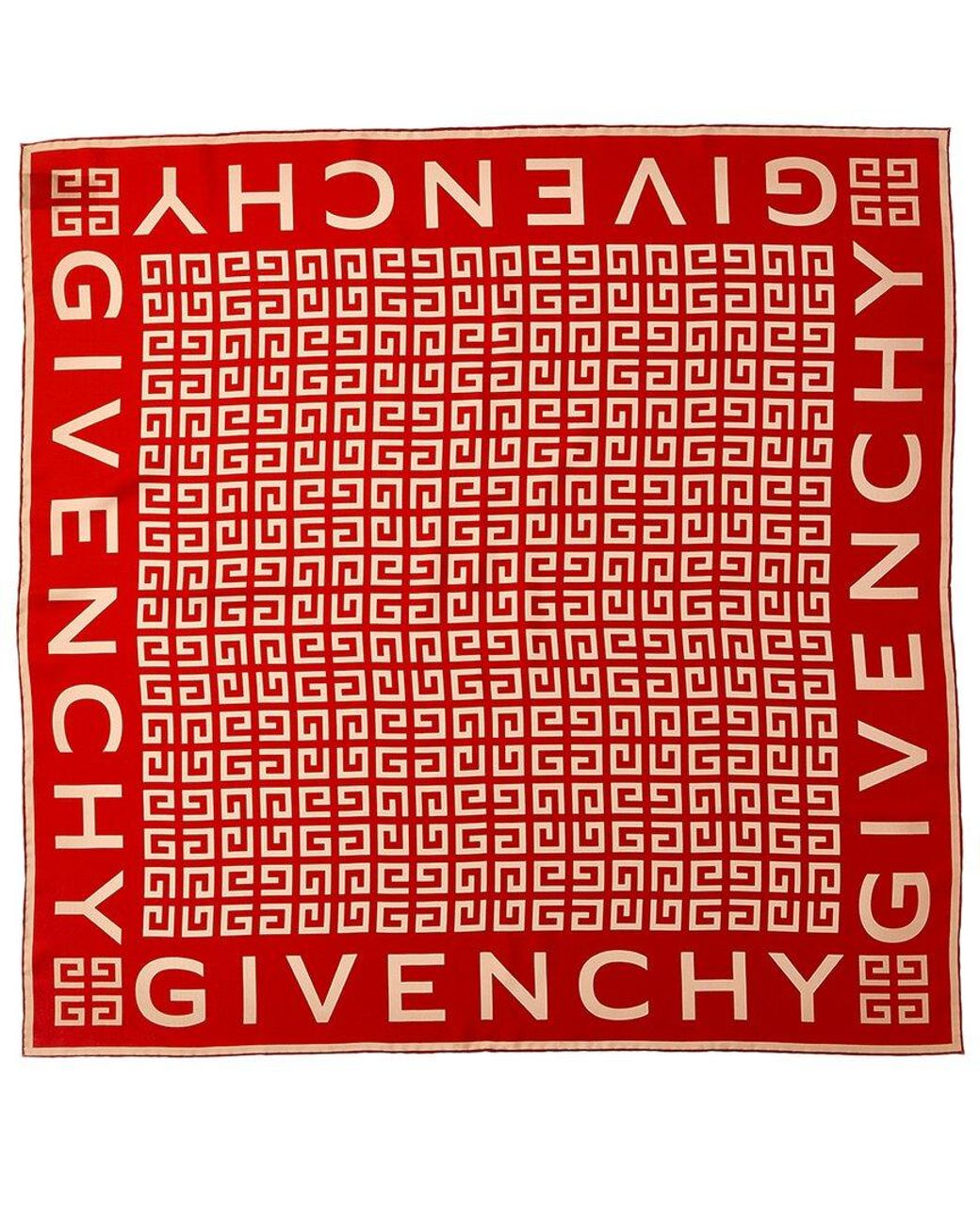 Givenchy 4G All Over Logo Silk Scarf in Red | Lyst UK