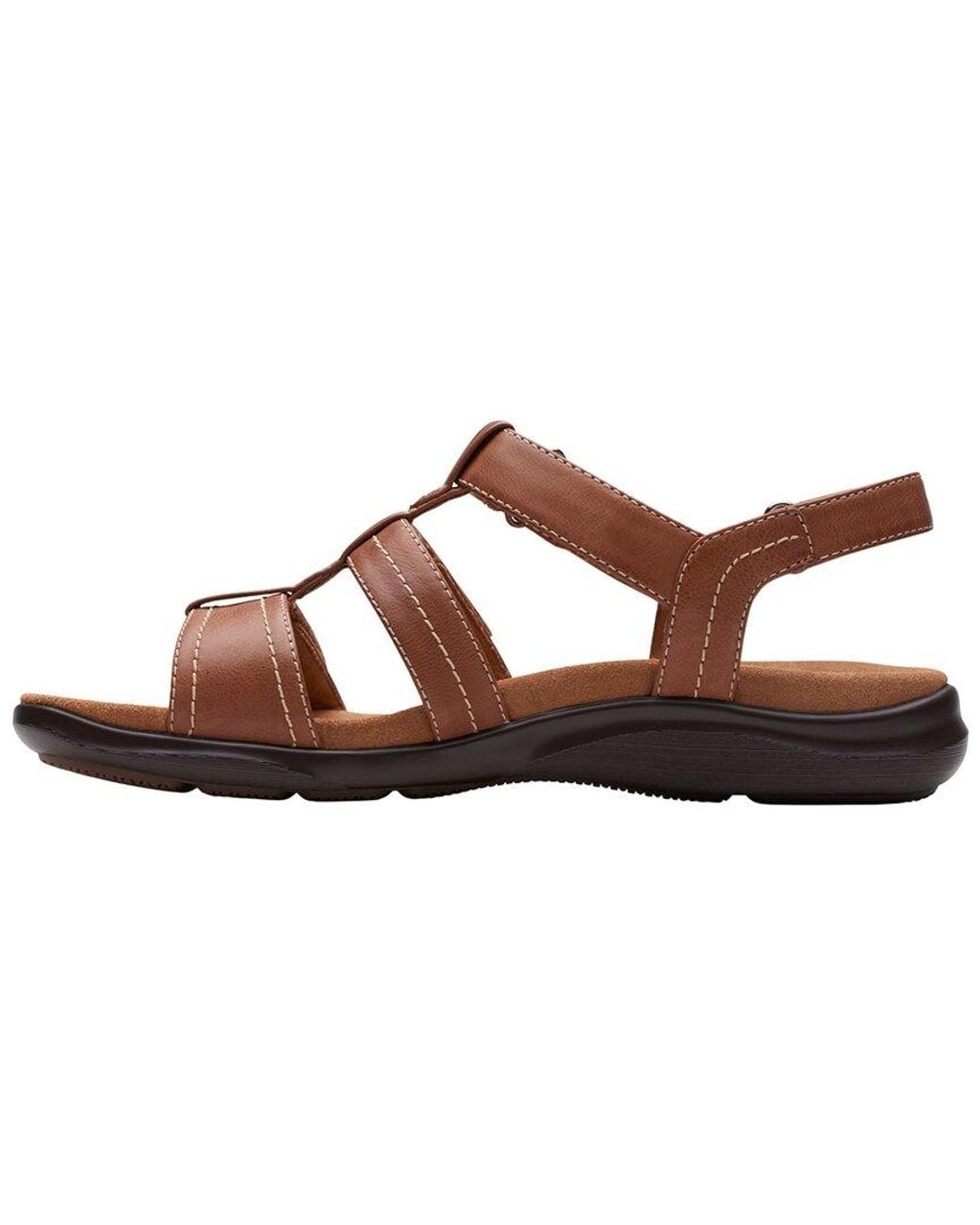 Clarks Kitly Step Leather Sandal in Brown | Lyst