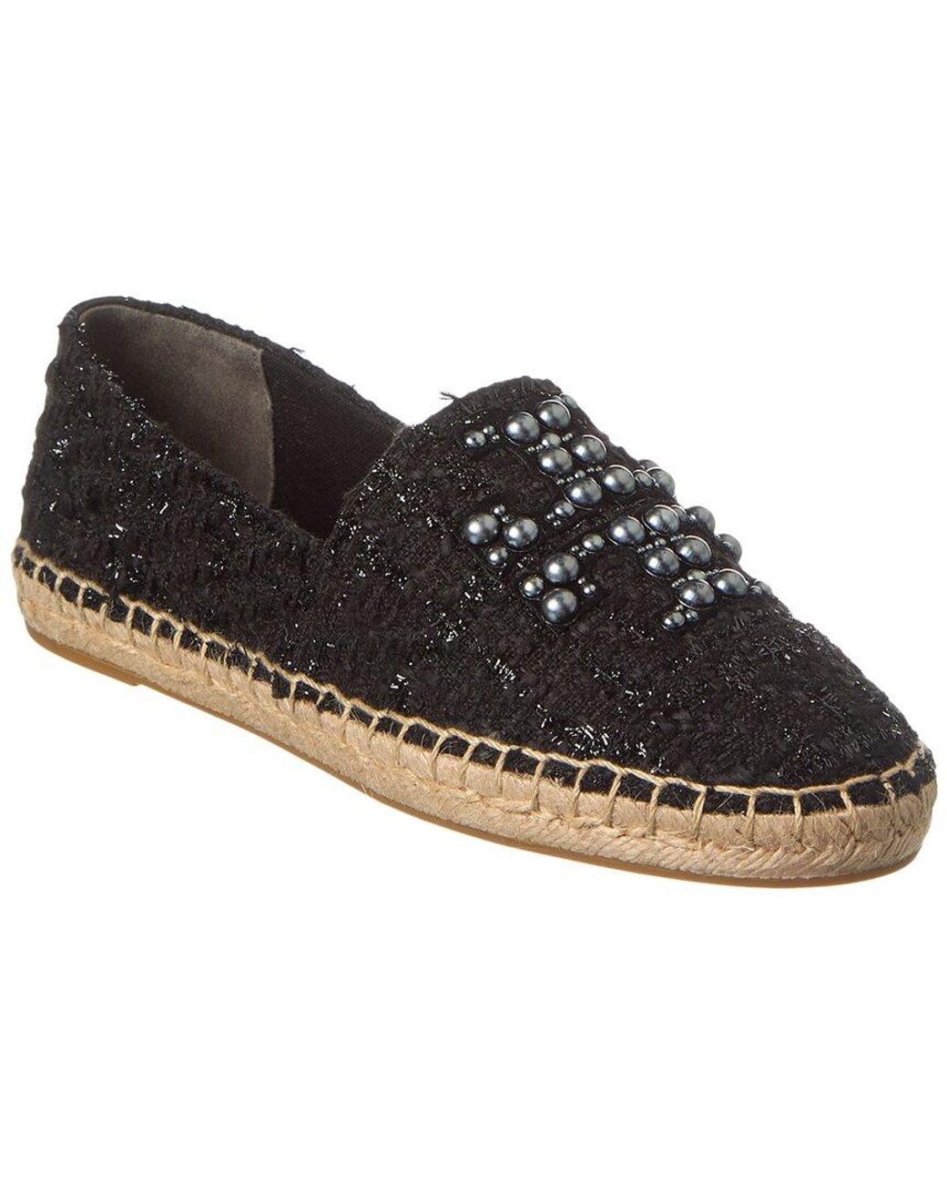 Tory Burch Pearl Logo Espadrille in Black | Lyst