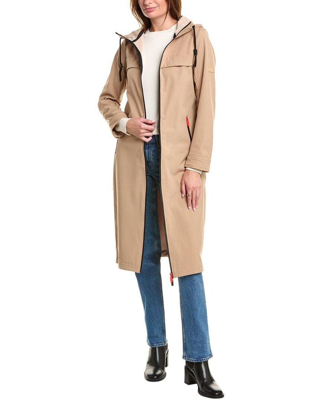 HUNTER Crown Longline Belted Velour Bonded Coat Crown Longline Belted ...