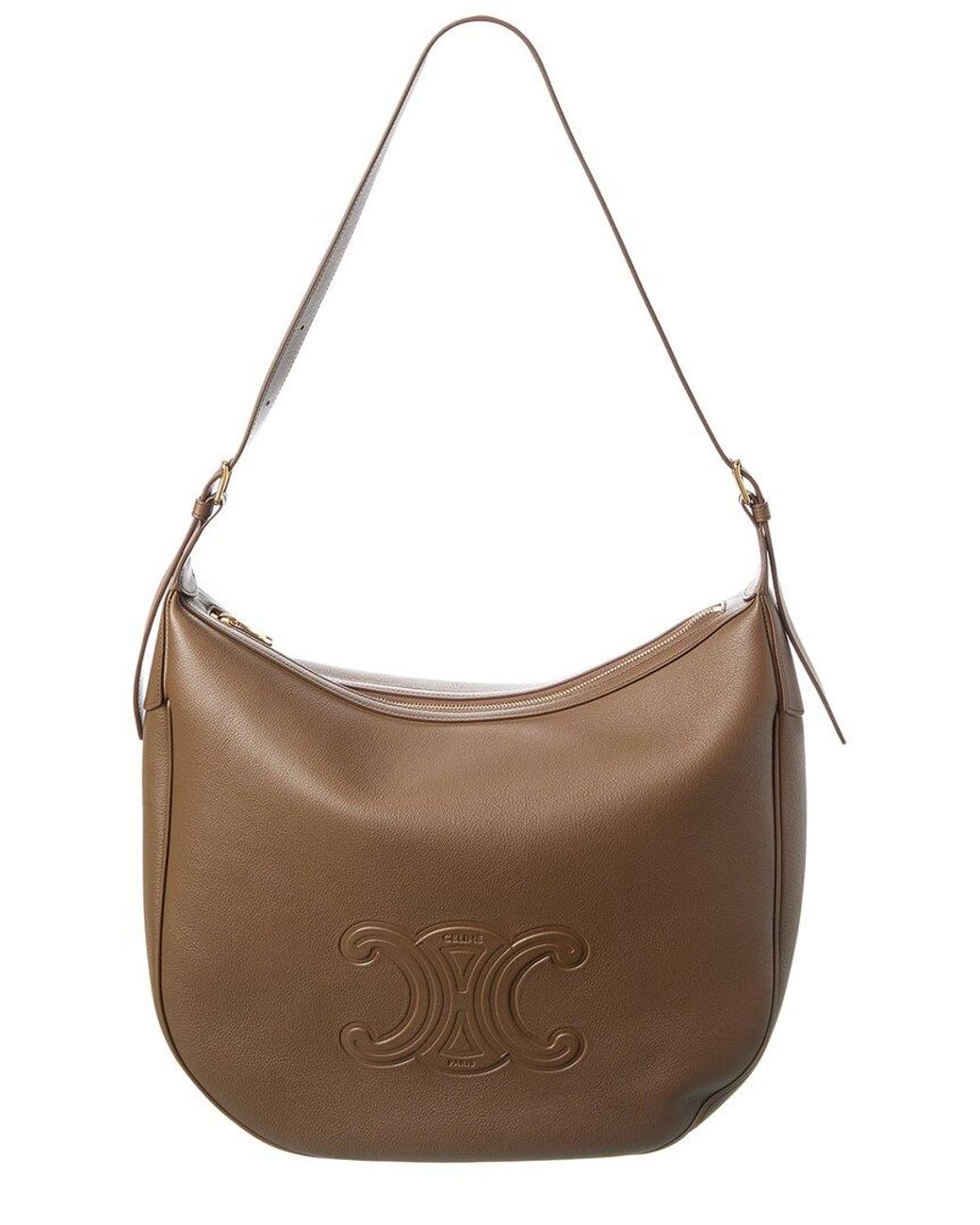 Celine Heloise Large Leather Hobo Bag in Brown | Lyst