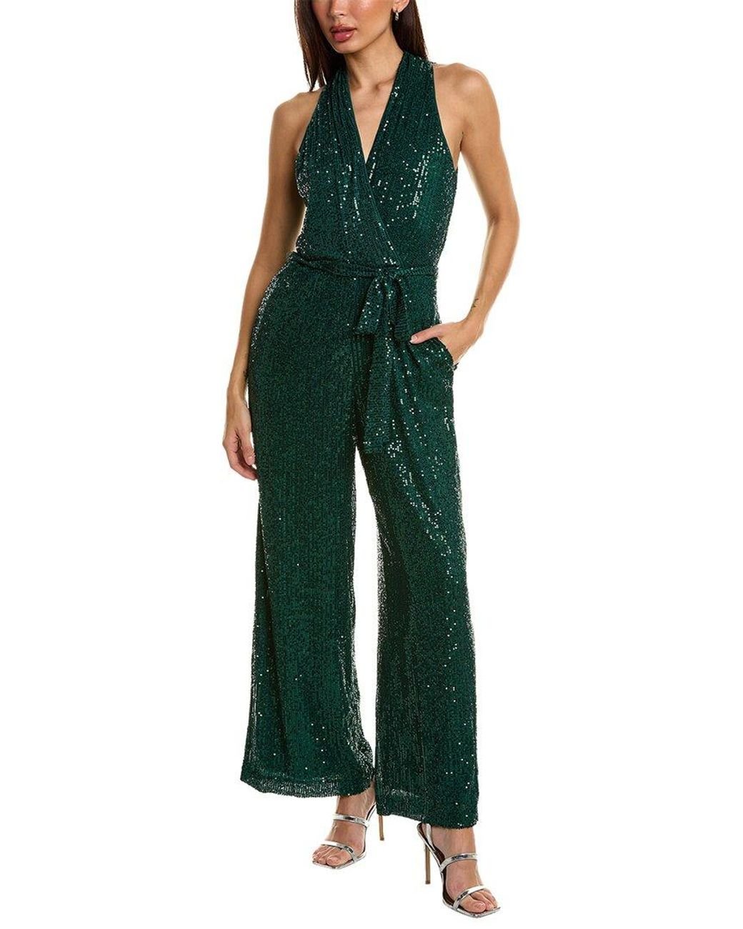 Julia Jordan Sequin Jumpsuit in Green | Lyst