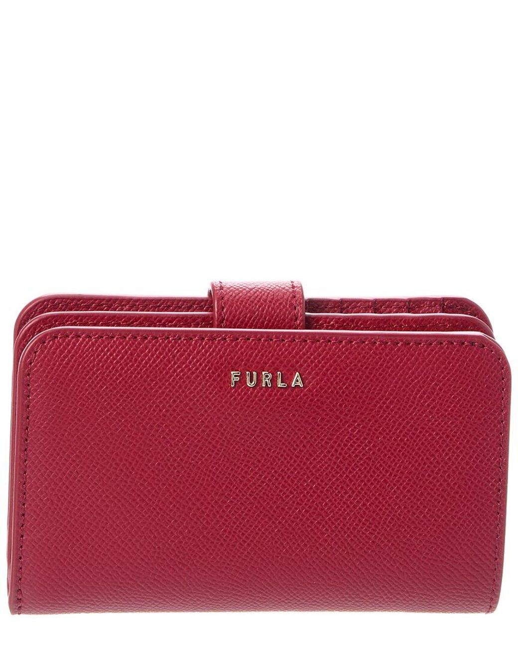Furla Classic Leather Compact Wallet in Red | Lyst UK