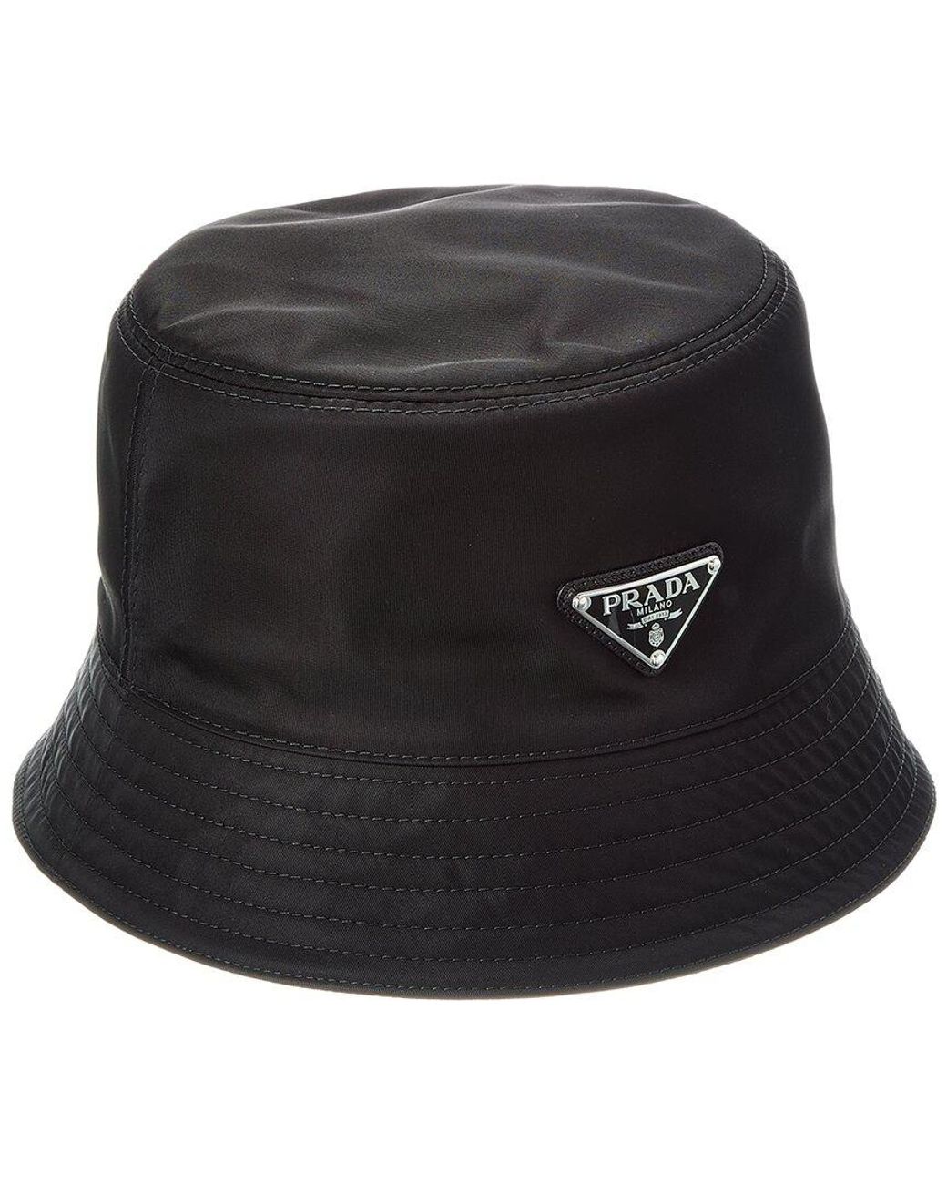 Prada Logo Bucket Hat in Black | Lyst UK