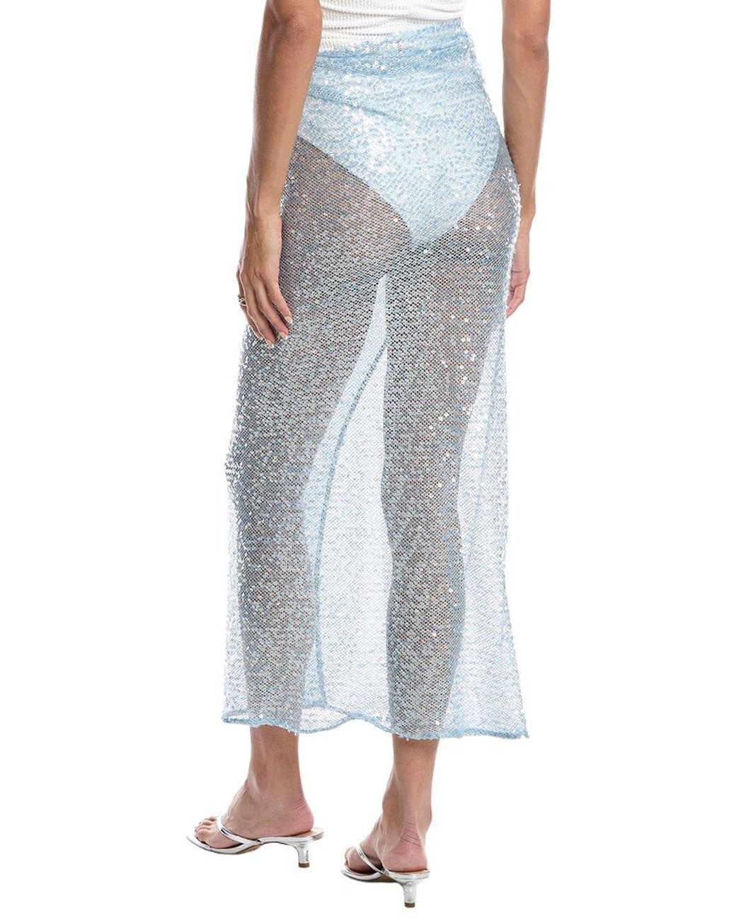 MILLY Mesh Sarong in Blue | Lyst UK