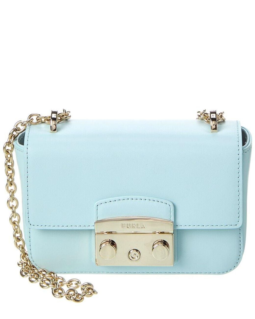 Furla Metropolis Mini Leather Crossbody in Blue | Lyst