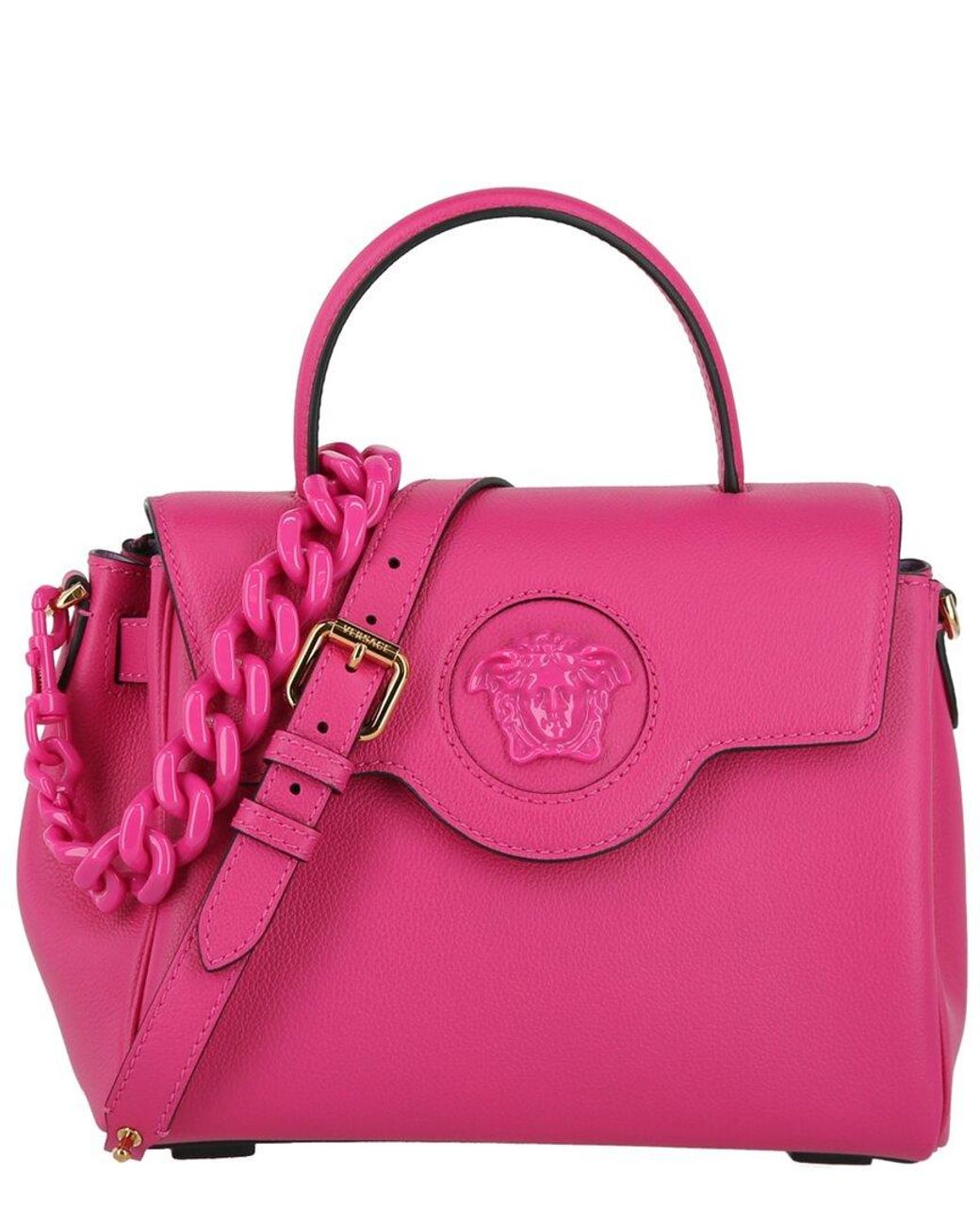 Versace La Medusa Leather Handbag in Pink | Lyst