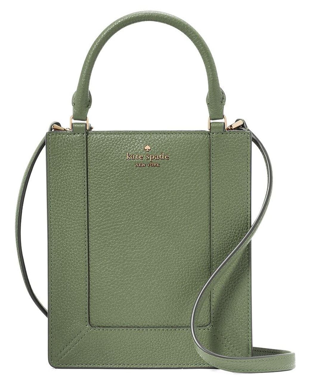Kate Spade Lena Pebbled Leather Mini Tote in Green | Lyst