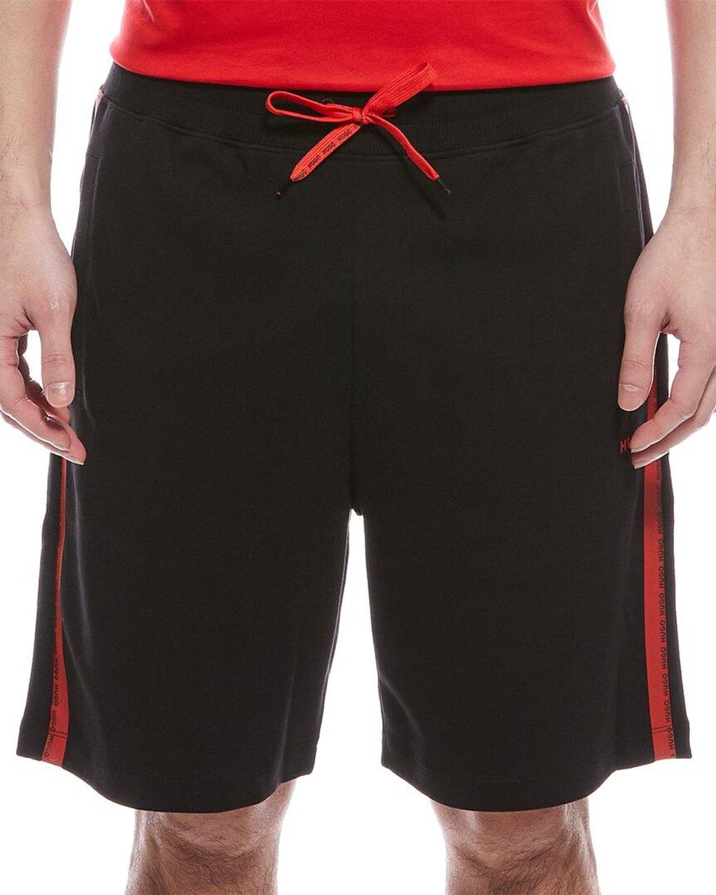 BOSS Logo Tape Sweatshort in Black for Men | Lyst UK