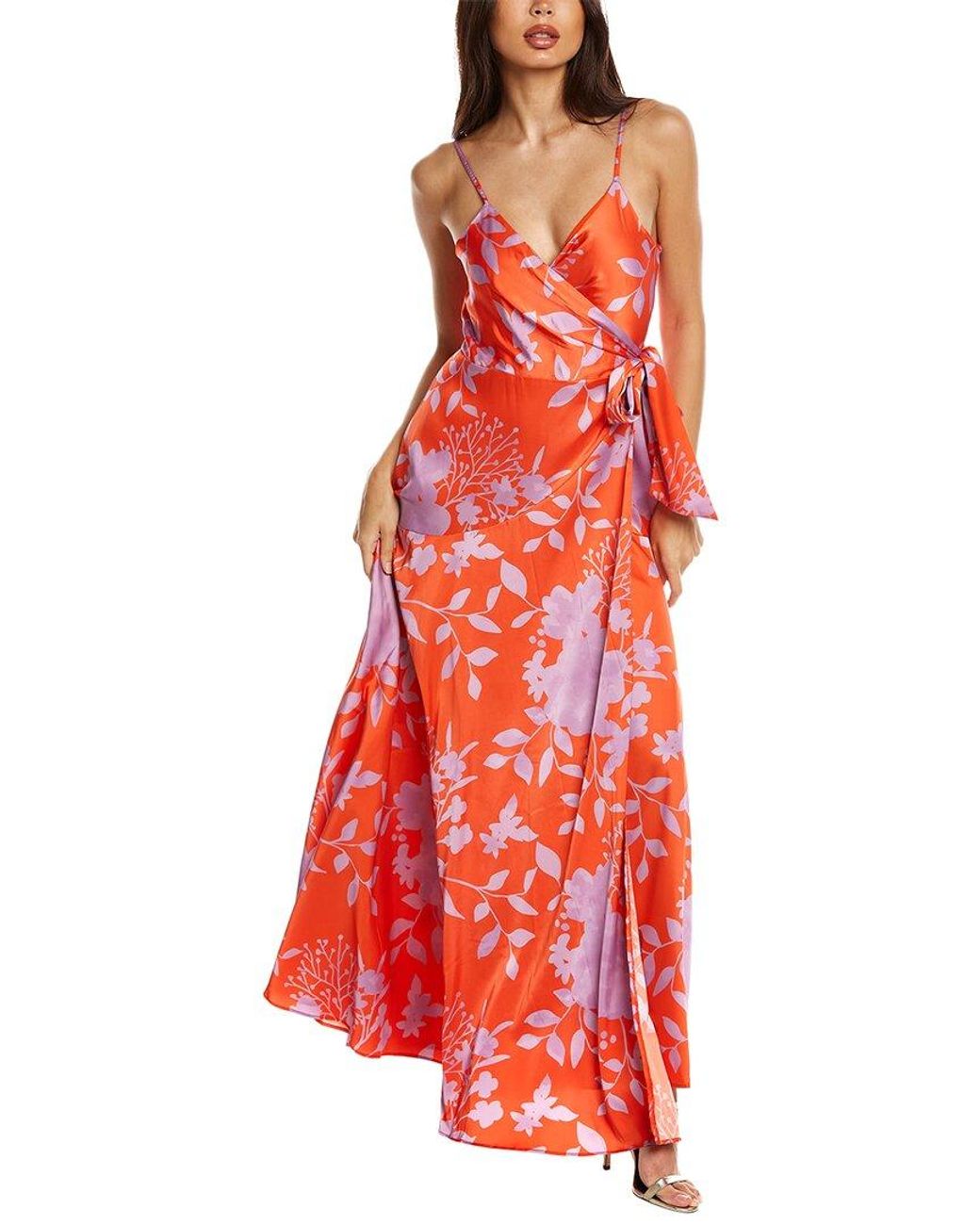 Hutch Alden Maxi Wrap Dress In Red Lyst