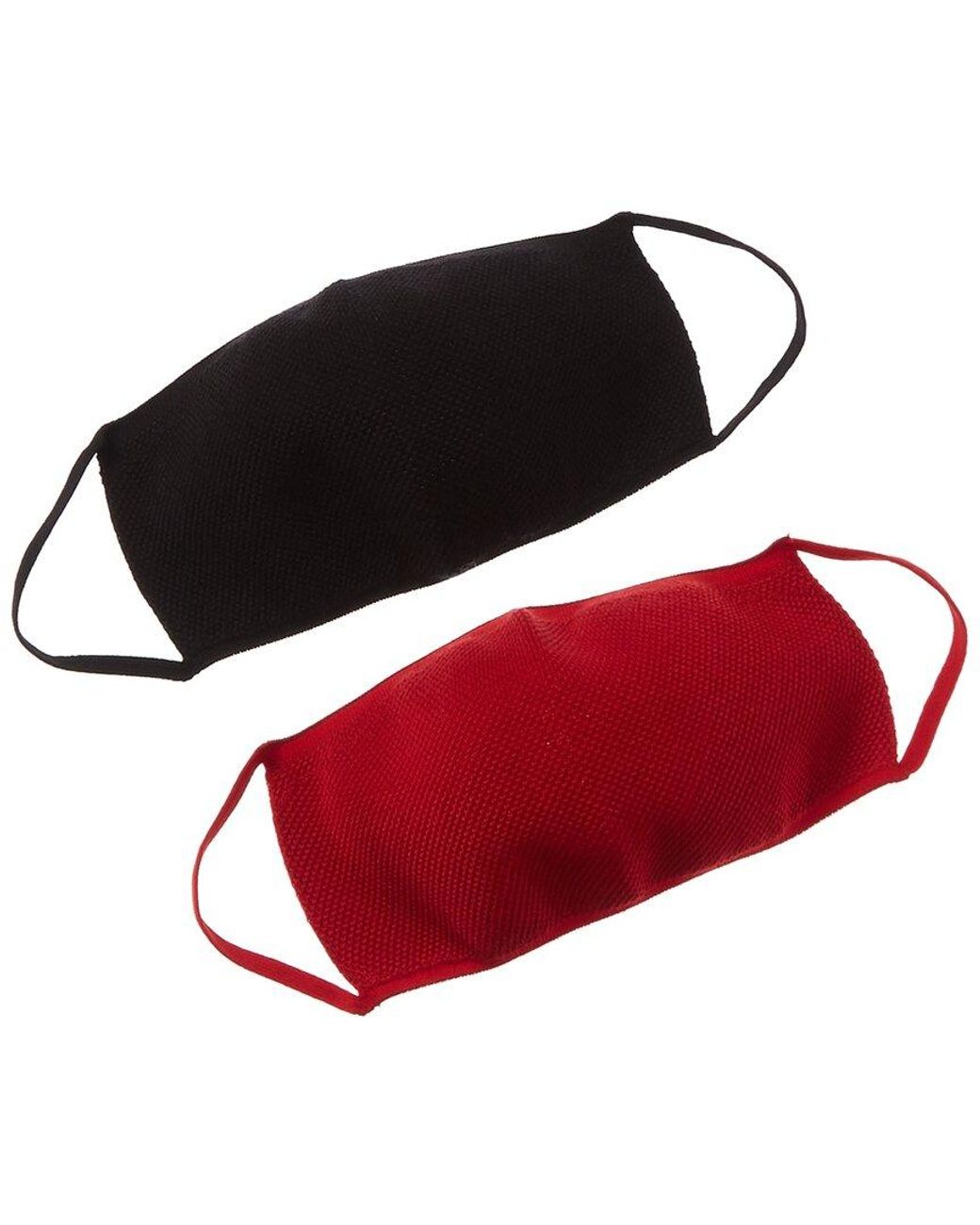 Hannah Rose Set Of 2 Cashmere-Blend Face Masks in Red | Lyst UK