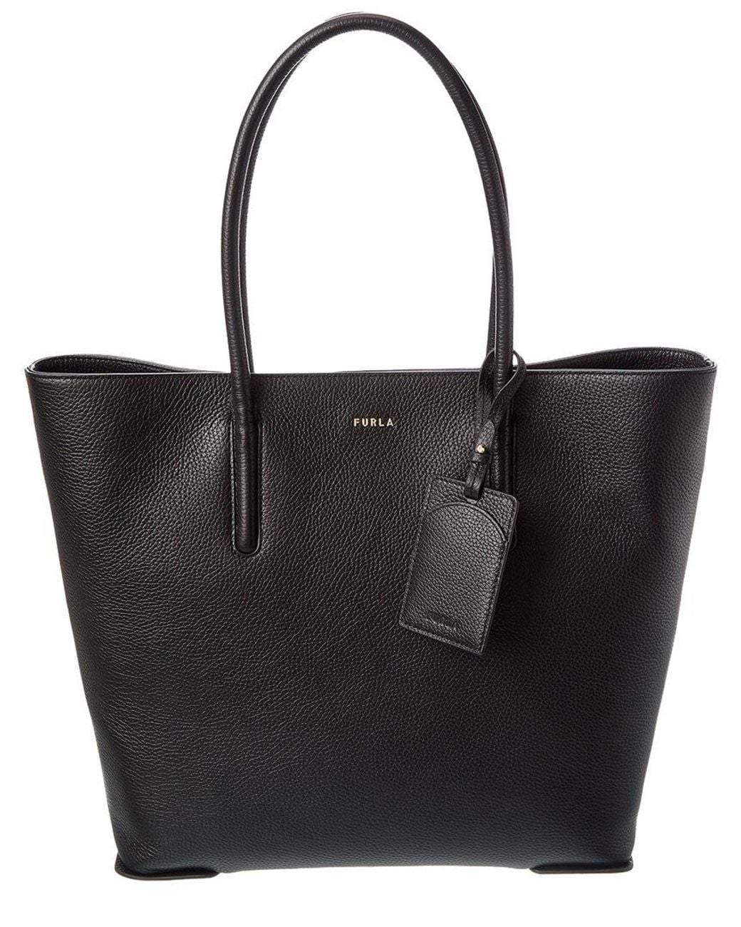 Furla Atmosfera Leather Tote in Black | Lyst