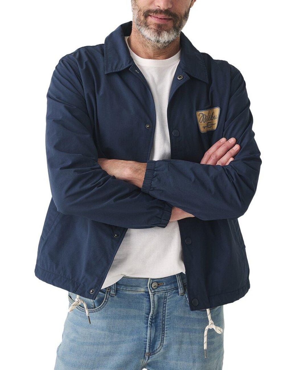 Faherty Malibu Coaches Jacket in Blue for Men | Lyst